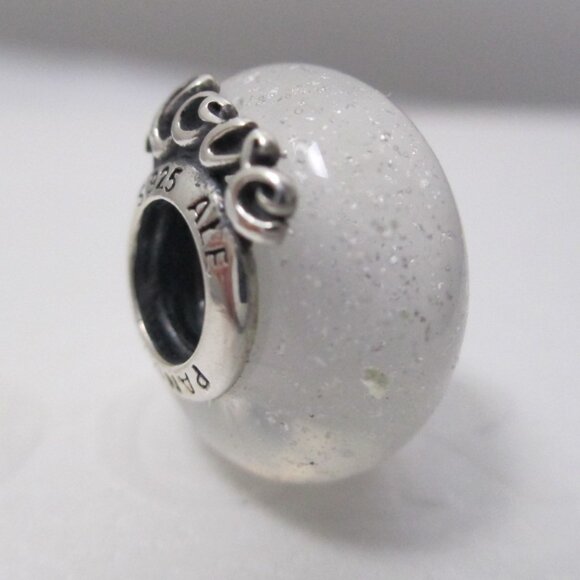 Pandora | Jewelry | Glittery White Murano Glass Mom Love Pandora Charm ...